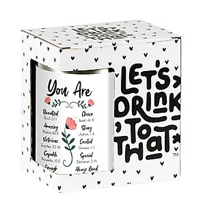 Bible Verse Mug & Gift Box, Christian Gifts for Women Faith - Inspirational Gifts for Women, Religious Gifts for Women & Spiritual Gifts For Women, Coffee Tumbler For Women & Men Catholic Gifts (14oz)