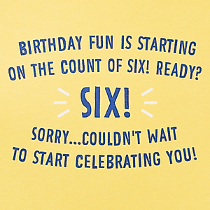 Hallmark 6th Birthday Card for Kids with Detachable Pop It! Toy