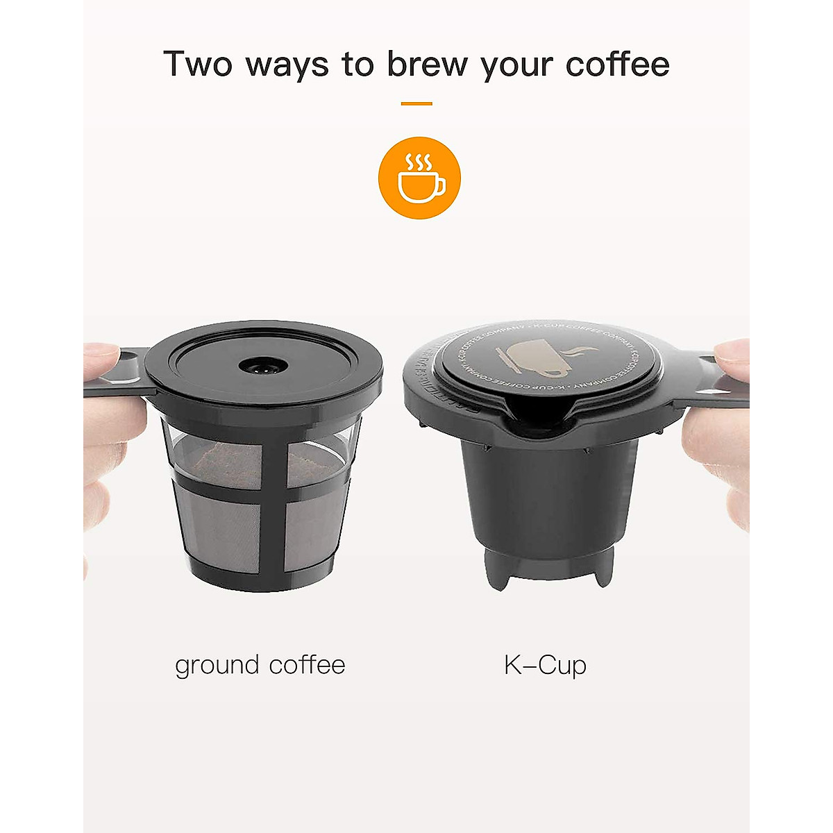 Single Serve Coffee Maker Brewer for K-Cup Pod & Ground Coffee Thermal Drip Instant Coffee Machine with Self Cleaning Function, Brew Strength Control