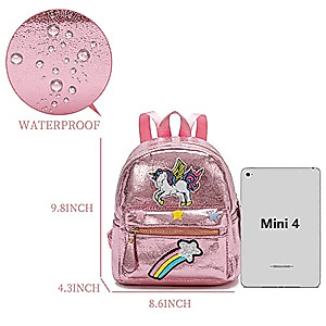 Qiuhome Unicorn Mini Backpack Girls Unicorn Bags Childrens (Pink)