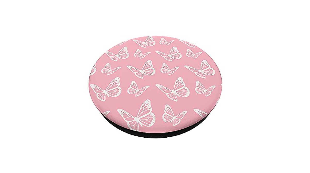 Cute Pink White Butterfly Aesthetic Print Butterflies PopSockets ...