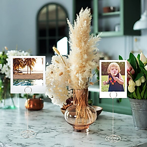 KIMOBER 10PCS 8.75" Tall Table Number Holders, Round Place Card Holder,Tabletop Memo Note Stand Picture Photo Picks Card Clips for Wedding Birthday Party(Silver)