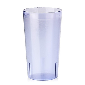 New Star Foodservice 46281 Tumbler Beverage Cup, Stackable Cups, Break-Resistant Commercial SAN Plastic, 12 oz, Blue, Set of 12