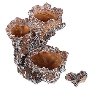 GANAZONO Flower Decor Driftwood Succulent Pot Driftwood Stump Log Planter Succulent Pot Resin Plant Pot Multilayer Planter Tree Root Flower Pot Holder Bonsai Pot Grey Garden Planter Desktop Decor