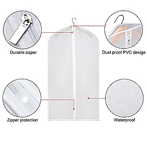 Zilink Hanging Garment Bag Lightweight Suit Bags Dust-Proof (Set of 6) with Study Full Zipper for Closet Storage and Travel [Upgraded Version]