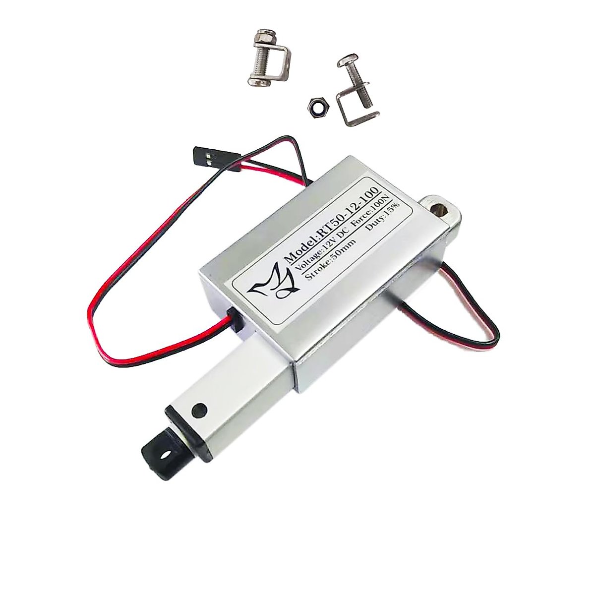 ActoCat Micro Linear Actuator 2" Stroke Mini Size - 22Lbs Force - 12V DC Power with Mounting Brackets, for Window Opener, Robotics, Home Automation