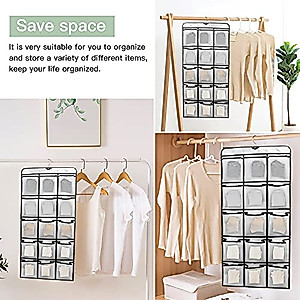 Zimso 30 Pockets Dual Sided Hanging Shoe Rack Hanging Shoe Shelves, Baby Shoe Hanger Organizer for Closet 43.9 x 43.9 in (White)