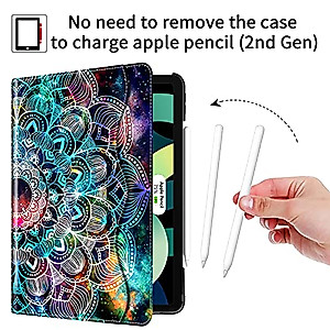 VORI iPad Air 5th/4th Generation 10.9 Inch 2022/2020 Case with 360 Rotating, Multi-Angle Viewing Folio Stand Cover with Pocket, Auto Sleep/Wake for iPad Air 4 & 5 case, Mandala Galaxy