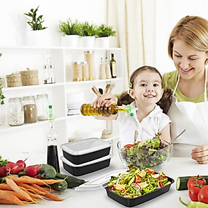 Goiio 50 Pack 38 Oz Meal Prep Container, Food Storage Containers with Lids, Disposable Bento Box Reusable Plastic Lunch Box Kitchen Food Take-Out Box Microwave Dishwasher Freezer Safe