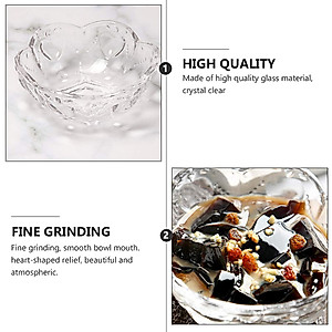 DOITOOL 2pcs Japanese Embossed Glass Bowl Glass Trifle Bowl Bar Dish Bowls Sundae Glasses Side Dishes Bowls Glass Dessert Plates Transparent Glasses Serving Dish Ice Cream Cup Snack