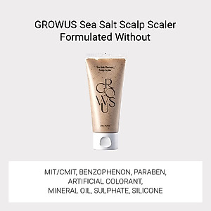 GROWUS Sea Salt Therapy Scalp Scaler - Salicylic Acid, Niacinamide, Dexpanthenol, Exfoliating, Deep Cleansing, Free from Paraben and Sulfate, 2 in 1 Shampoo for Itchy and Oily Scalp (8.8 Oz / 250g)