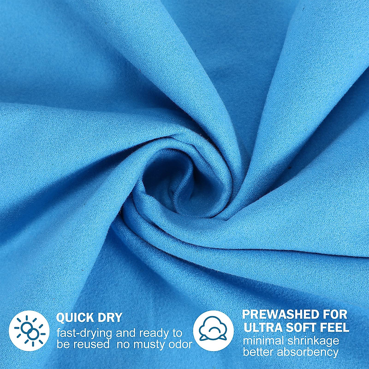 Xinnun 4 Set Quick Dry Towel 3 Size Fast Drying Towel with 4 Black Mesh Bag 12 Pieces Microfiber Travel Towels for Beach Camping Hiking Yoga Swim Sports Backpacking