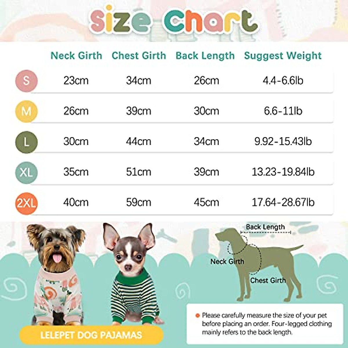 Lelepet Dog Pajamas, Dog Pjs for Small Medium Dogs, Cotton Dog Onesie Jumpsuit, Doggie Hair Shedding Cover, Cute Pet Clothes Apparel Pink