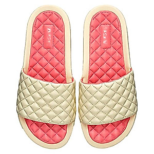 Athletic Propulsion Labs Women's Lusso Slide, Vanilla/Fire Coral, 7