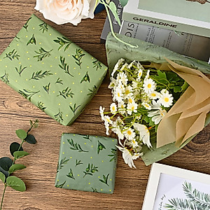 Bolsome 50 Sheets 20x14in Olive Leaf Tissue Paper, Green Wrap Tissue, Greenery Bontanical Tissue Paper for Boho Vibe Gift Bags Boho Plant Tissue for Baby Shower Birthday Wedding Party DIY Craft