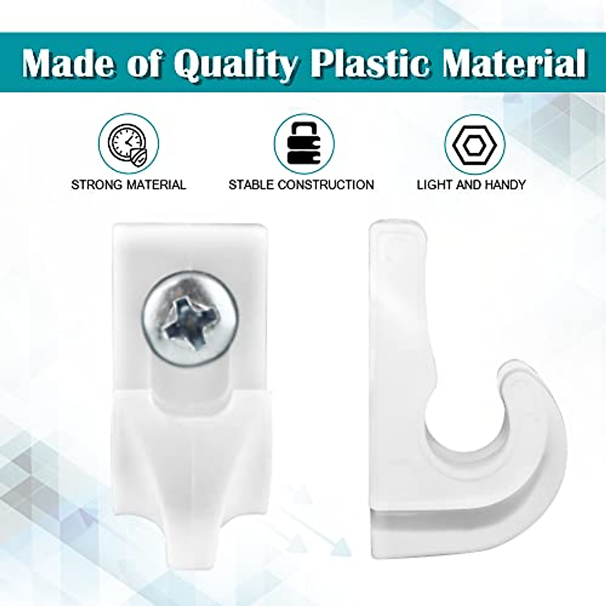 Wire Shelf Loop Clips 24 PCS Plastic Down Wall Clips for Wire Shelving Plastic Wall Closet Shelves Clips Screws and Expansion Tubes Included White