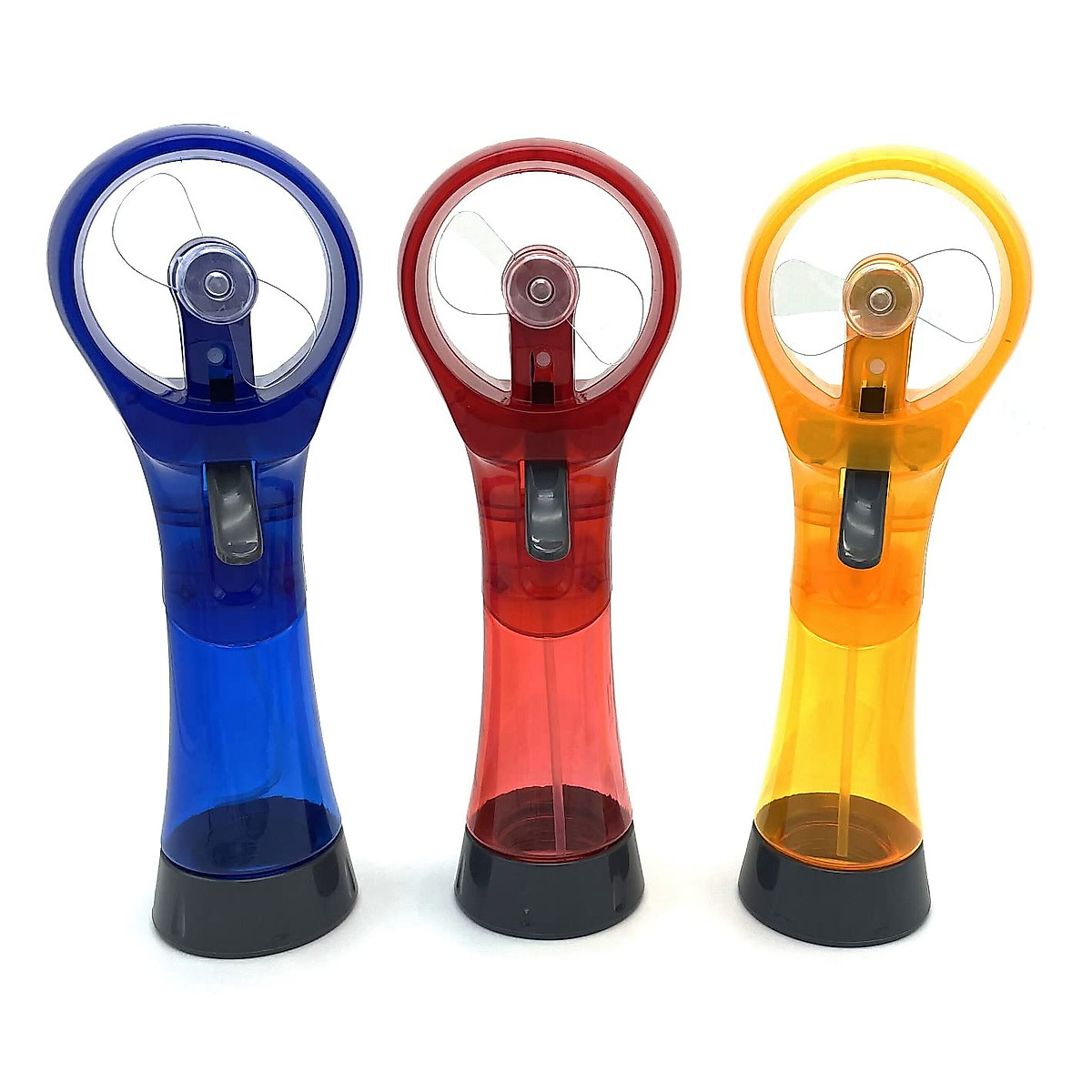 CEBUY Handheld Water Misting Fan, Mist Spray Fans for Outside Portable, 3 Pack (Dark Blue/Red/Yellow)