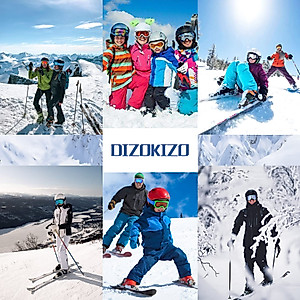 Dizokizo Ski Goggles Anti Fog 100% UV Protection Dual Detachable Lens Snowboard Goggles for Men Women Youth REVO Gold