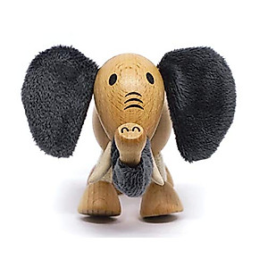 Anamalz Elephant Wooden Animal Toy for Toddlers, Fun and Posable Elephant for Early Learning, Montessori, and STEM, Smooth Natural Wood, Boys and Girls
