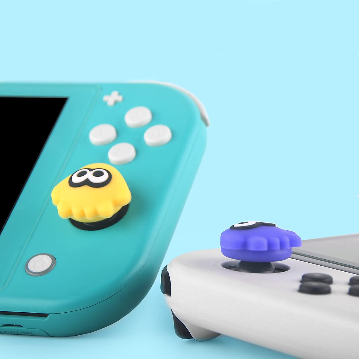 TIKOdirect Cute Thumb Grip Caps Compatible with Switch Joy-con/OLED/Switch Lite, Kawaii Joystick Cap Grip 4PCS Soft Silicone Protective Button Cover, Octopus Yellow