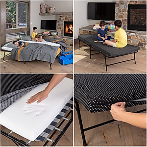 LiteBed­™ Folding Bed with Memory Foam Mattress - Portable Twin Fold Up Bed with Storage Bag - Luxurious Hideaway Foldable Bed with Frame - Foldaway Guest Bed for Adults & Kids - NO-RISK 100-DAY TRIAL