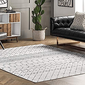 nuLOOM Moroccan Blythe Machine Washable Accent Rug, 2' x 3', Grey 5 x 8 ft