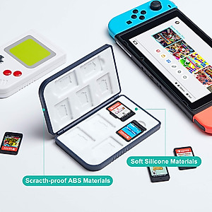 Leyu Smart Game Case for Nintendo Switch & Switch Lite,10 Slot Game Card Storage and 10 Slot SD Memory Card Protective Box, Slim and Portable (Pink)
