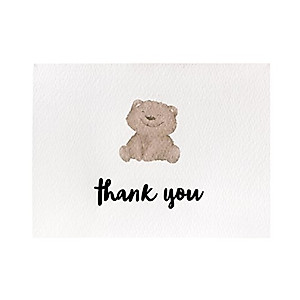 Cute Woodland Animal Thank You Cards and Gray Self Seal Envelopes 36 Pack - Opie's Paper Company