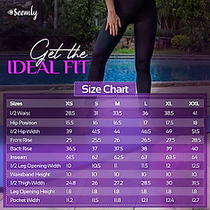 SEEMLY High Waisted Leggings with Pockets | Breathable Yoga Pants| Women Workout Leggings for Tummy Control | Made from Quick-Drying, Non-See Through Fabric with High Elasticity Black