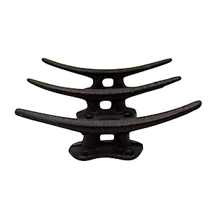 Brown Boat Cleat Cast Iron Wall Hooks, Wall Mounted for Hanging Coats, Purses, Towels, Hats, Beach Themed Wall Décor, Set of 3, 5.75 Inches High