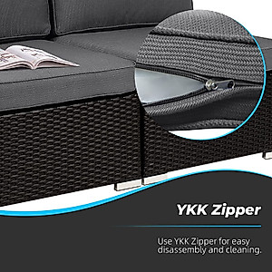 Crownland 8-Piece Patio Cushion Slipcovers for Outdoor Furniture Patio Sofa Couch Outside Zipper Design with 4 Seat Cushion Covers and 4 Back Covers, Suitable for Replacement Sofa Seat (Grey)