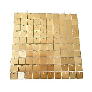 Shimmer Wall Backdrop, 24Pcs Sequin Backdrop Party Decorations Shimmer Wall Panels for Wedding Anniversary Birthday Graduations Engagement Bachelorette (Color : Matt Gold)