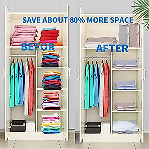 Aovee 12 Pack Premium Vacuum Storage Bags with Free Hand Pump, Five layer thickening, Double-Zip Seal and Triple Seal Turbo-Valve,12 Pack (3 Jumbo, 3 Large, 3 Medium, 3 Small) Reusable Vacuum Compression Space-saving Bag