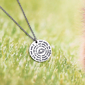 Detailed Ho'oponopono Prayer Necklace I'm Sorry Please Forgive Me Thank You I Love You (necklace)