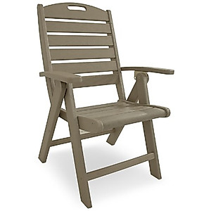 Trex Outdoor Furniture Yacht Club Folding Highback Chair, Sand Castle