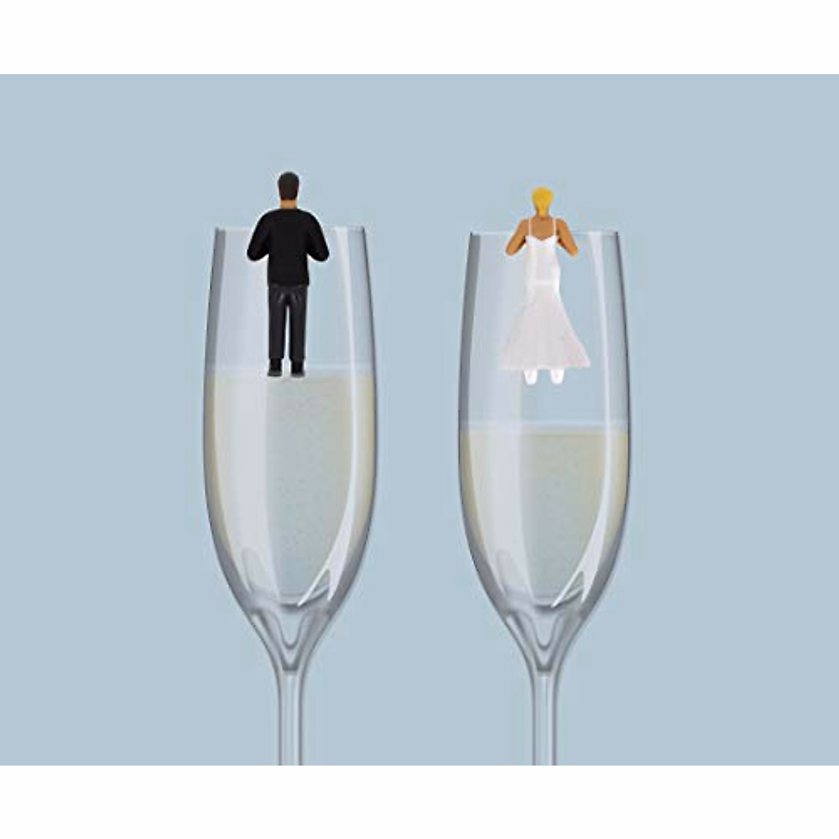 Drinking Buddies Happy Couple Themed Reuseable Glass Drink Markers, Bride & Groom