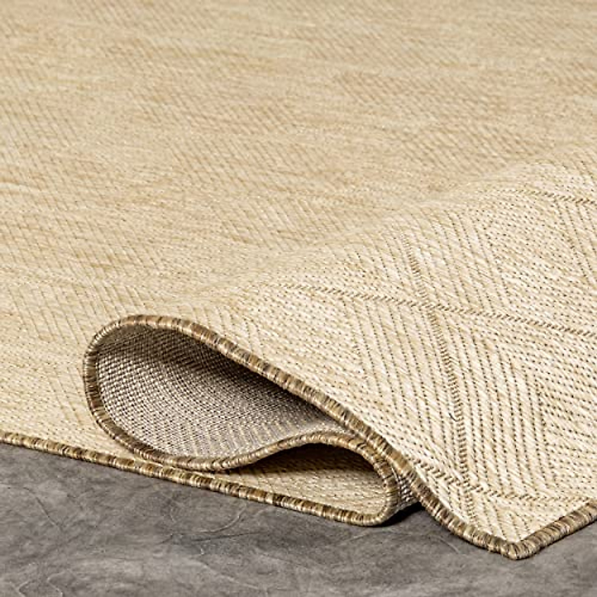 nuLOOM Easy-Jute Ray Diamond Indoor/Outdoor Area Rug, 8' x 10', Natural
