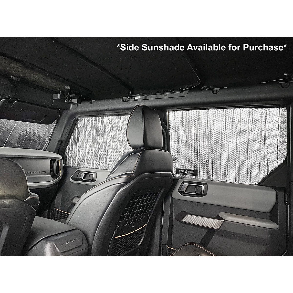 YelloPro Auto YelloPro Custom Fit Reflective Front Windshield Sunshade for 2021 2022 2023 2024 Ford Bronco SUV - (Nor for Sport Model), Sun Protection UV Reflector Accessories [Made in USA]