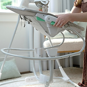 Ingenuity InLighten Soothing Swing & Rocker - Vibrating Swivel Infant Seat, Soothing Sounds, Lights - Nate