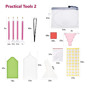 Admaiora 60 Slots Diamond Painting Storage Containers, Diamond Painting Kits with Tools, Diamond Painting Accessories for Diamond Art-Black