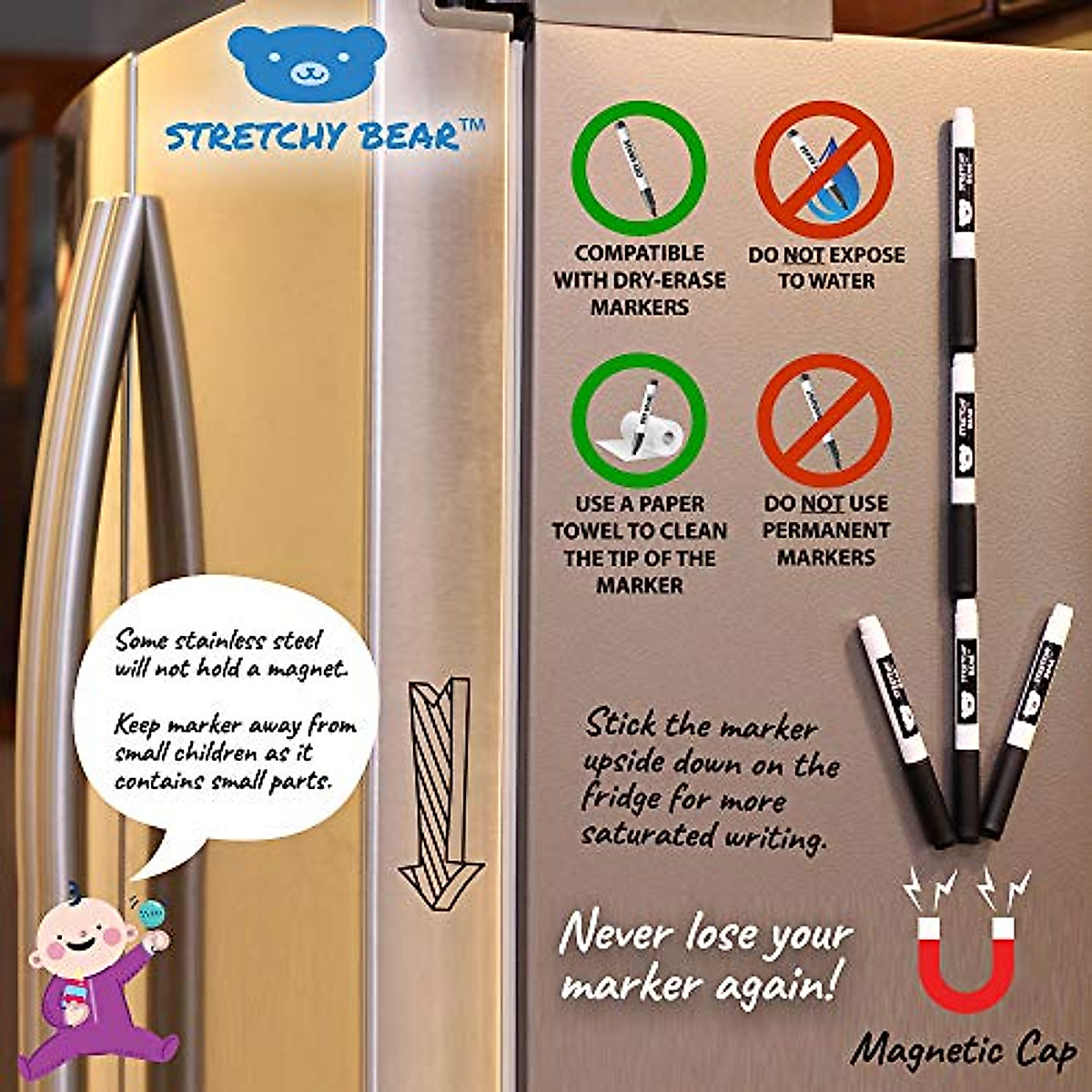 Baby Bottle Labels for Daycare, 6 Pcs (Multi-Color)