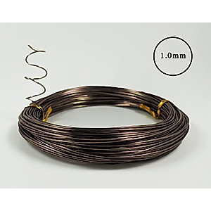 Anodized Aluminum Bonsai Training Wire 5-Size Starter Set with Canvas Bag - 1.0mm, 1.5mm, 2.0mm, 2.5mm, 3.0mm (147 feet total) - Choose Your Color (5 Sizes, Brown)