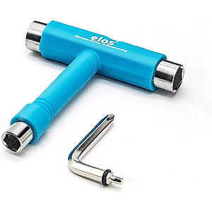 ELOS Skate Tool All-in-one - Skate T Tool for Skateboard, Longboard, Roller Skate with Allen Skate Key & Phillips Head Wrench, 4oz Skateboard Tool Kit, Longboard Tool Kit, Roller Skate Tool Hardware