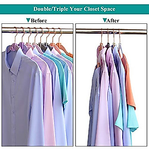 Frezon Clothes Hanger Connector Hooks, Outfit Hangers, Hanger Extender Clips, Hangers Accessory, Not Suitable for Wooden Hangers, Heavy Duty Space Saving for Closet 60 Pcs (Grey)