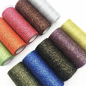 Queenbox 6"x10 Yards Openwork Tulle Ribbon, Irregular Spider Web Mesh Hollow Gauze Roll Hole Lace Net Thin Fabric for DIY Art Craft, Black