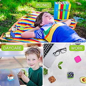 Haldane 8pack Snack Containers for Kids, Leak Proof Snack Pack Containers for Toddlers, Mini Stainless Steel Containers with Lids, Kids Lunch Box Containers for Daycare, School, Travel (6oz)