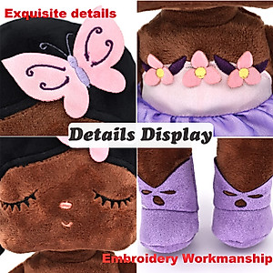 HWD 13'' Soft Stuffed Girls Dolls, Kawaii Plush Toys Gifts for Kids, Toddler, Birthday, Valentines, Christmas (Purple)