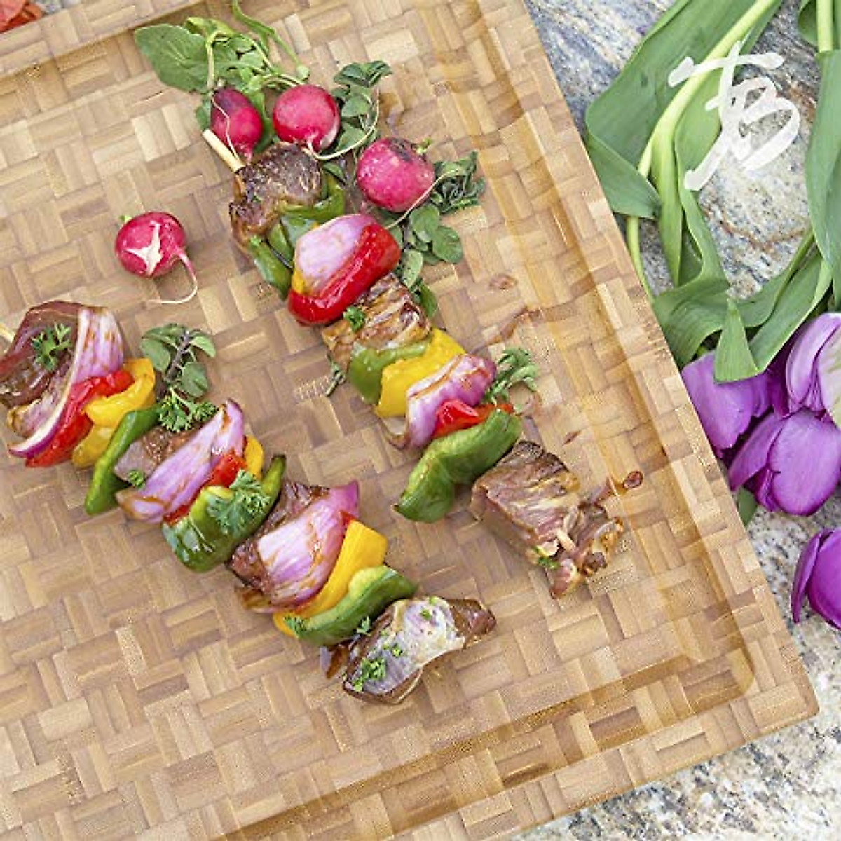 Totally Bamboo Pro Board Bamboo Carving and Cutting Board, 16" x 16" x 2"