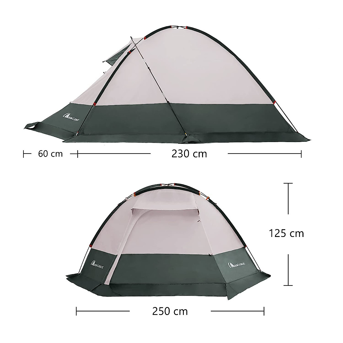 Moon Lence 4 Person Tent Waterproof PU2000mm Camping Tent Lightweight Family Camping Tent Double Layer Easy Set Up, Tent for Camping Hiking Picnic Travelling