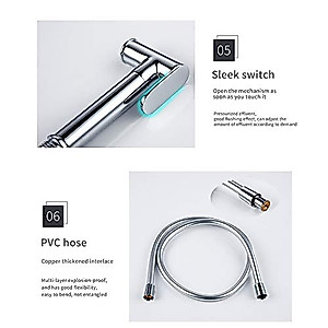 MINJING Wall Mounted Bidet Sprayer, Handheld Hot and Cold Water Bathroom Bidet Faucet Toilet Sprayers for Shower,Black